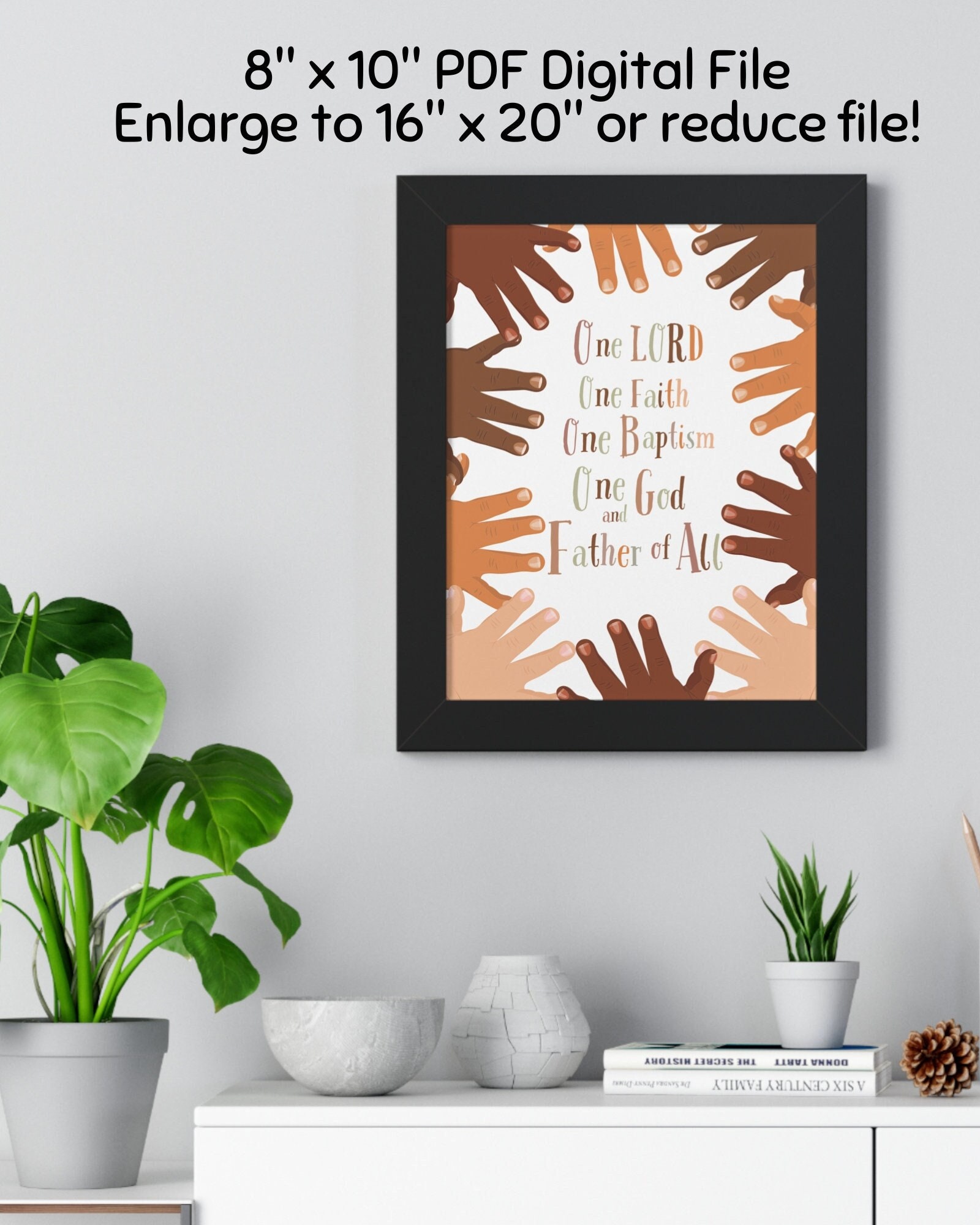 Bible Poster: One Lord One Faith One Baptism Family of God Sunday ...