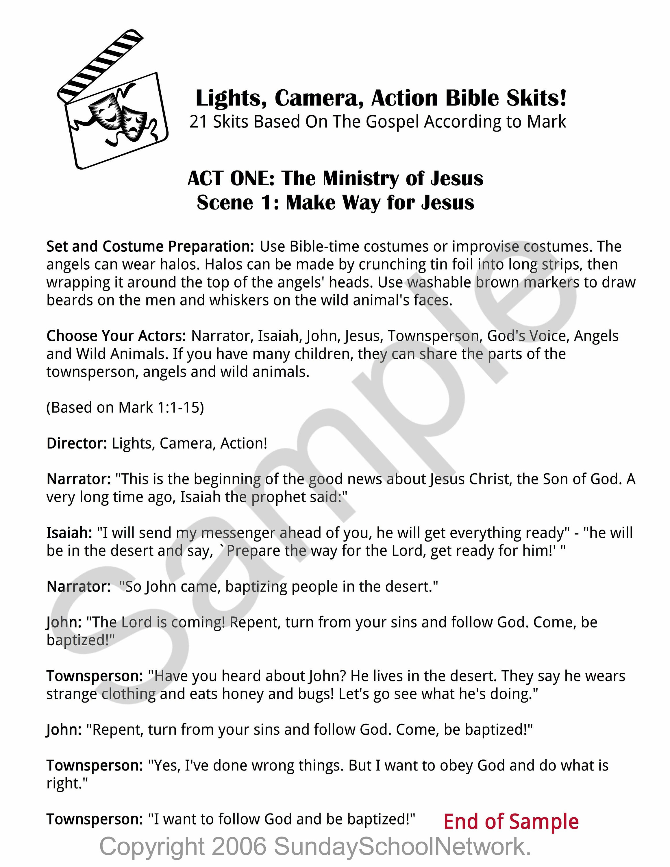 Bible Skits Gospel of Mark Children's Ministry 21 Church Dramas Bible ...