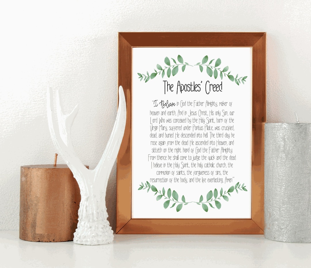 Apostles Creed Print: Christian Statement of Faith (digital Download ...