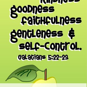 Fruit of the Spirit Bible Bookmark, Galatians 5:22-23, Children's ...