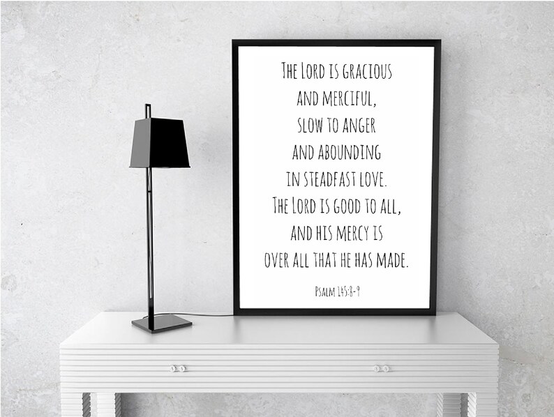Bible Verse Printable Psalm 145:8-9 Scripture Wall Art - Etsy