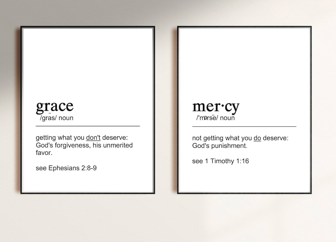 Bible Definitions GRACE and MERCY | Christian Gifts | Printable Wall ...
