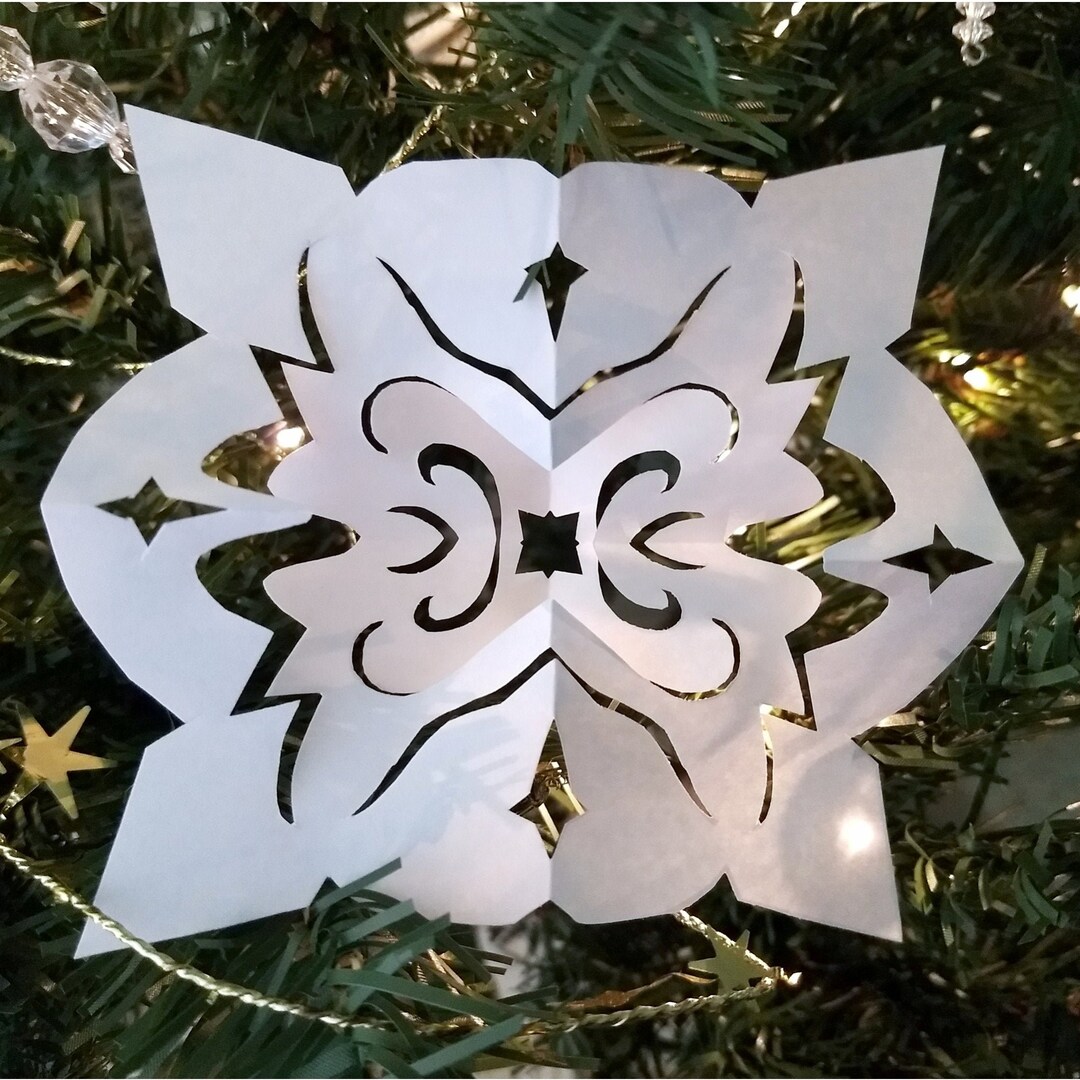 Butterfly Chrismon Snowflake Ornament: Christian Paper Craft (digital ...