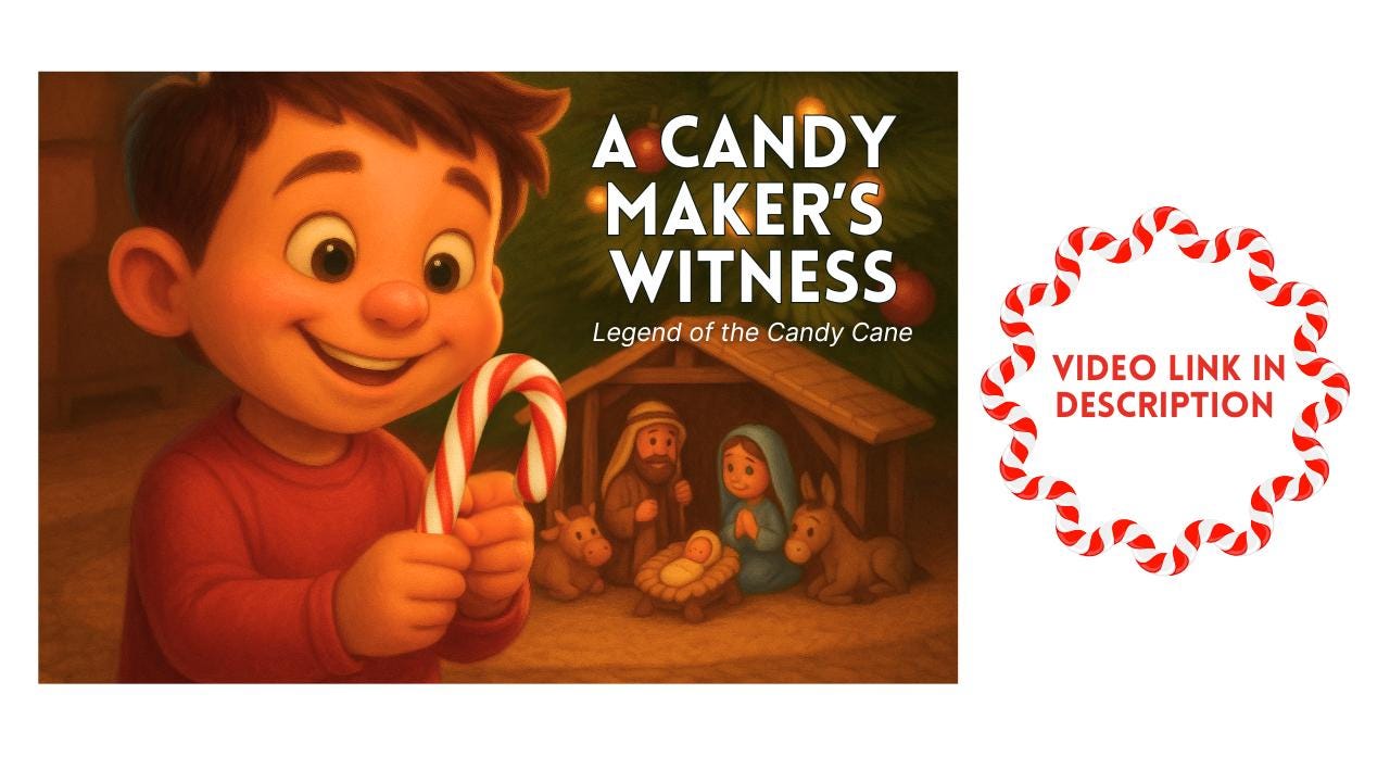 Candy Cane Message Card & Stickers: Religious Christmas Printable (PDF ...