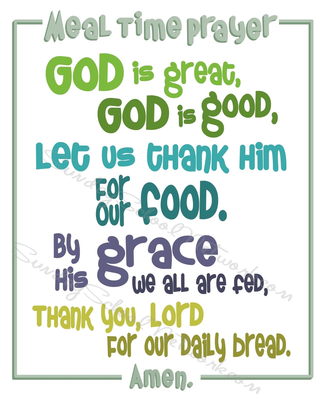 God is Great, God is Good, Daily Bread, Children's Mealtime Prayer ...
