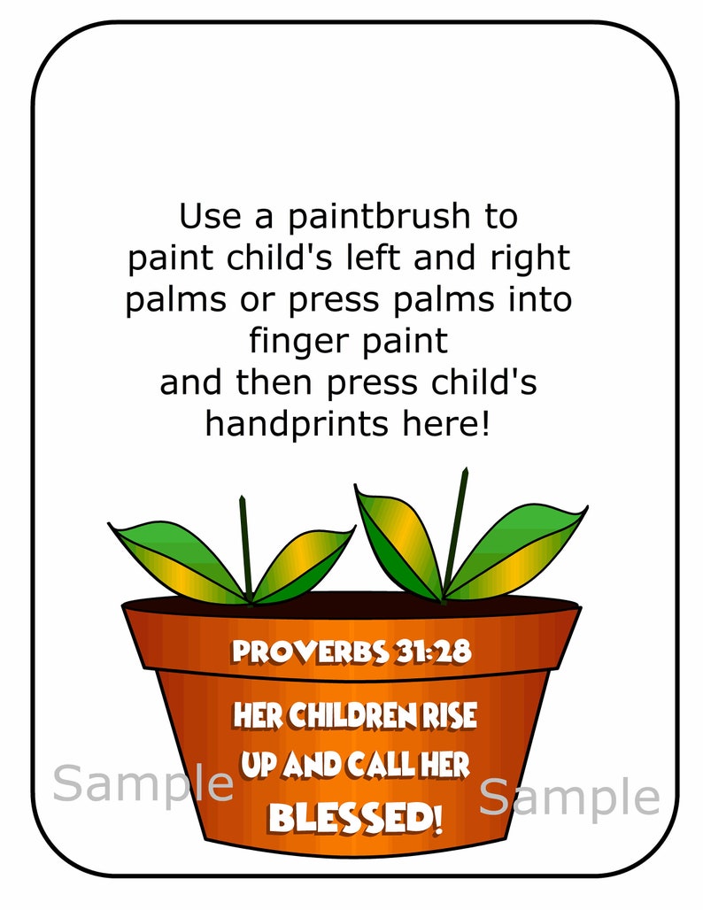 Mother's Day Hand Print Bible Crafts for Mom Her Children Arise and ...