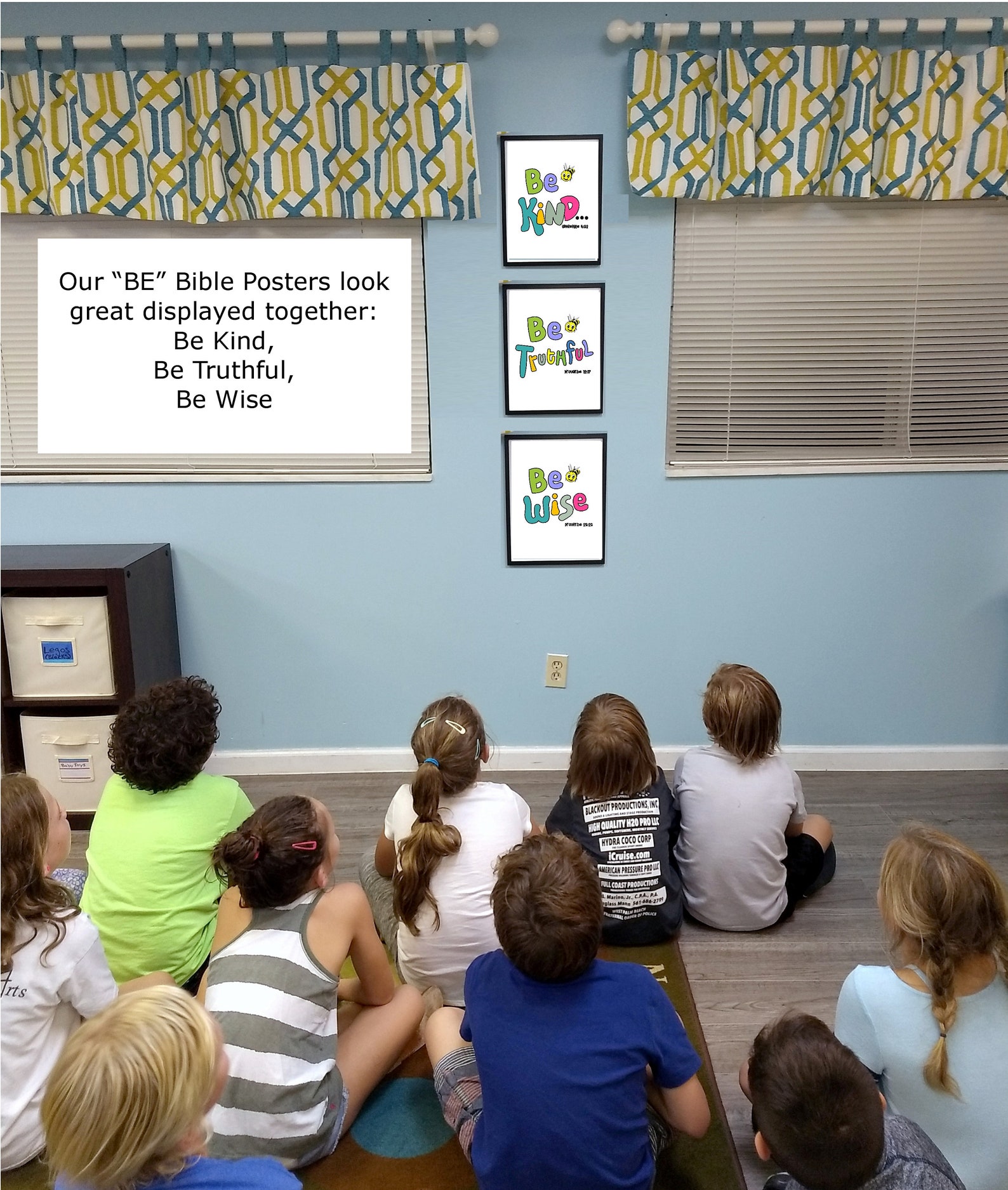 Be Kind Bible Verse Printable Poster, BEE Kindness Classroom Wall Art ...