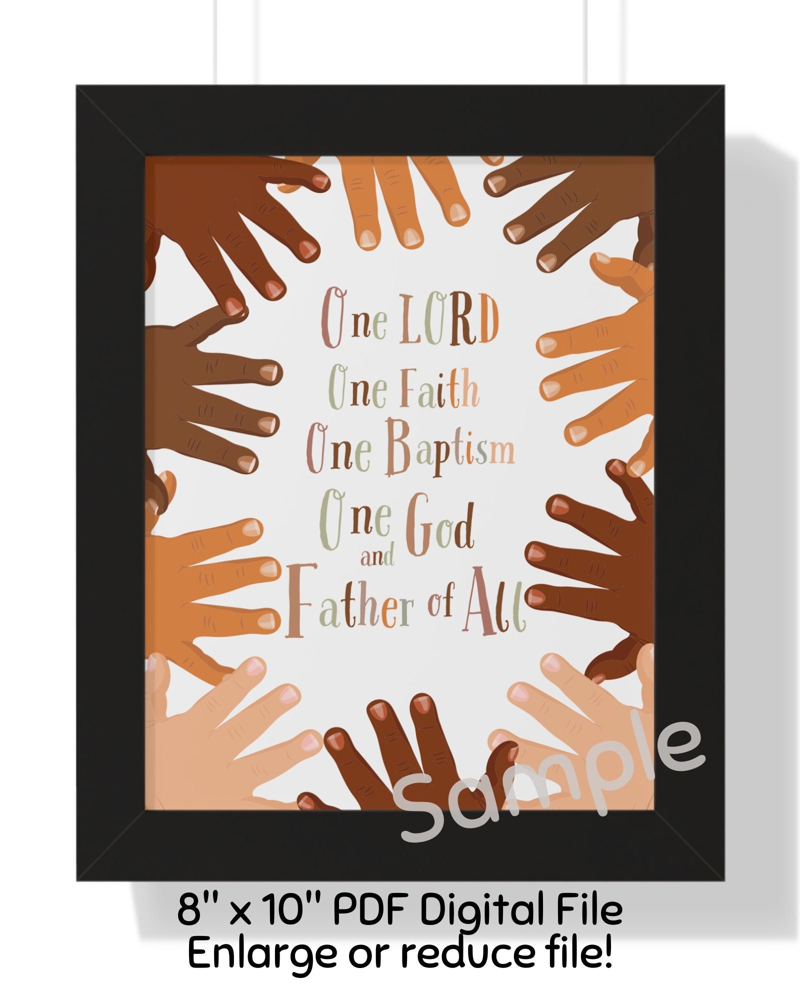 Bible Poster: One Lord One Faith One Baptism Family of God Sunday ...