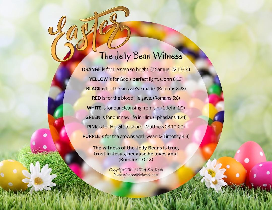 Jellybean Witness Easter Stickers Printable Religious Stickers Gospel ...