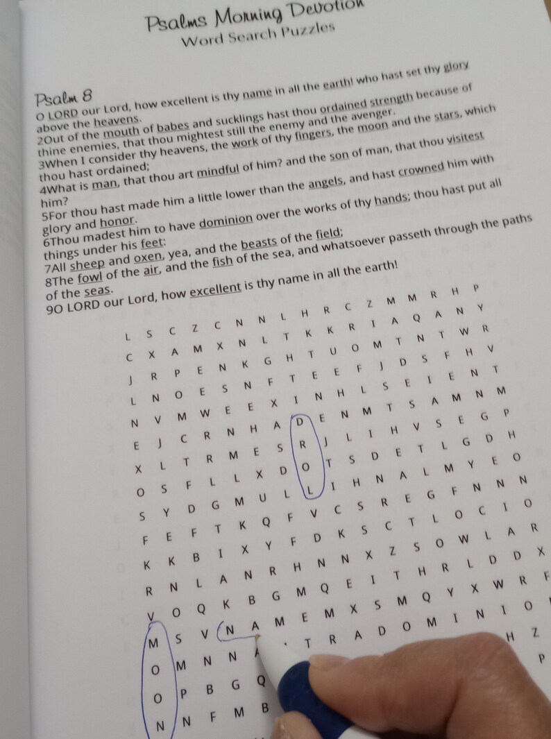 Psalms Word Search Puzzle: KJV Bible Activity (PDF Pattern) - Etsy