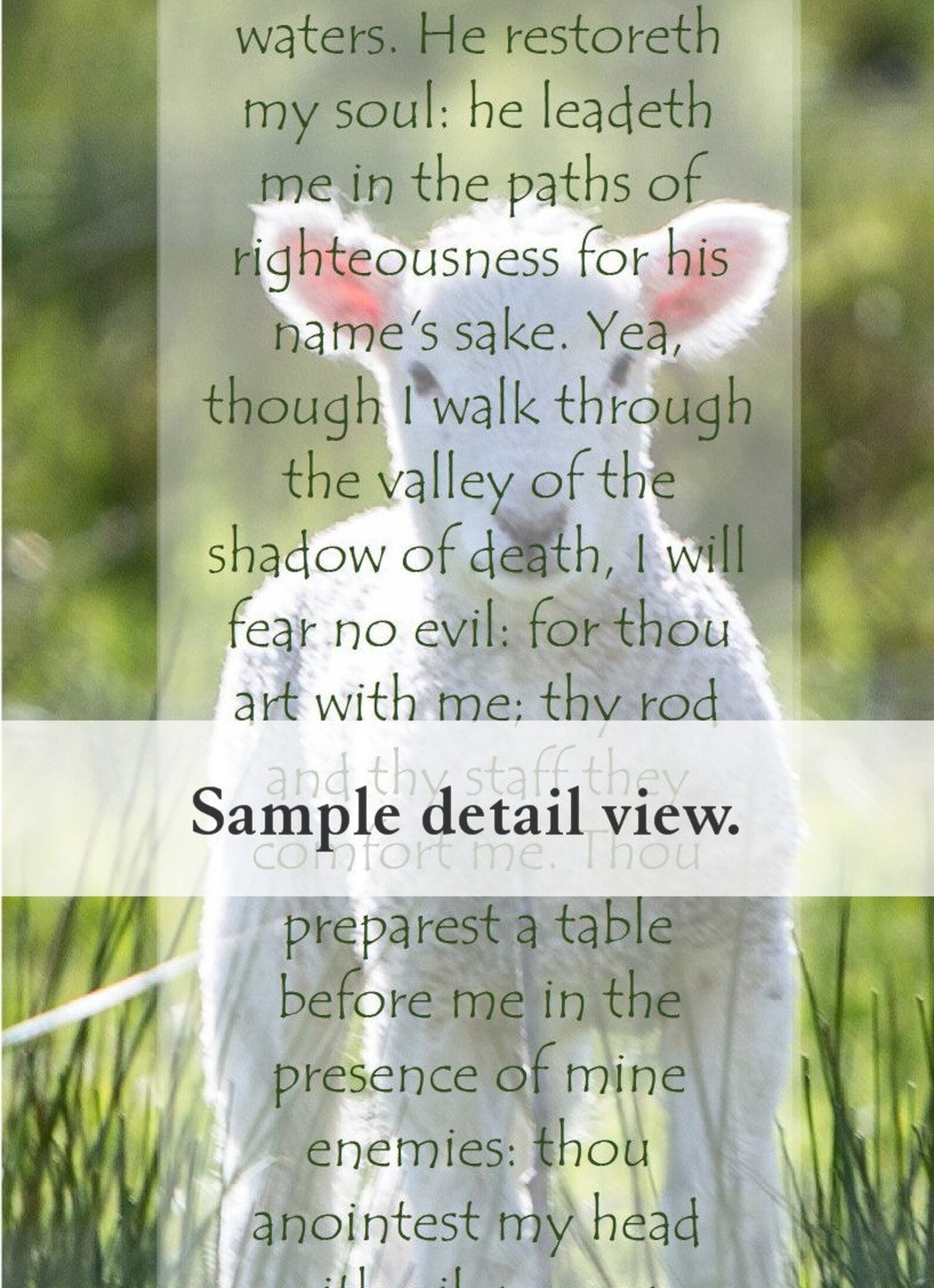 Psalm 23 Bookmark | Twenty-third Psalm | Good Shepherd | Bible ...