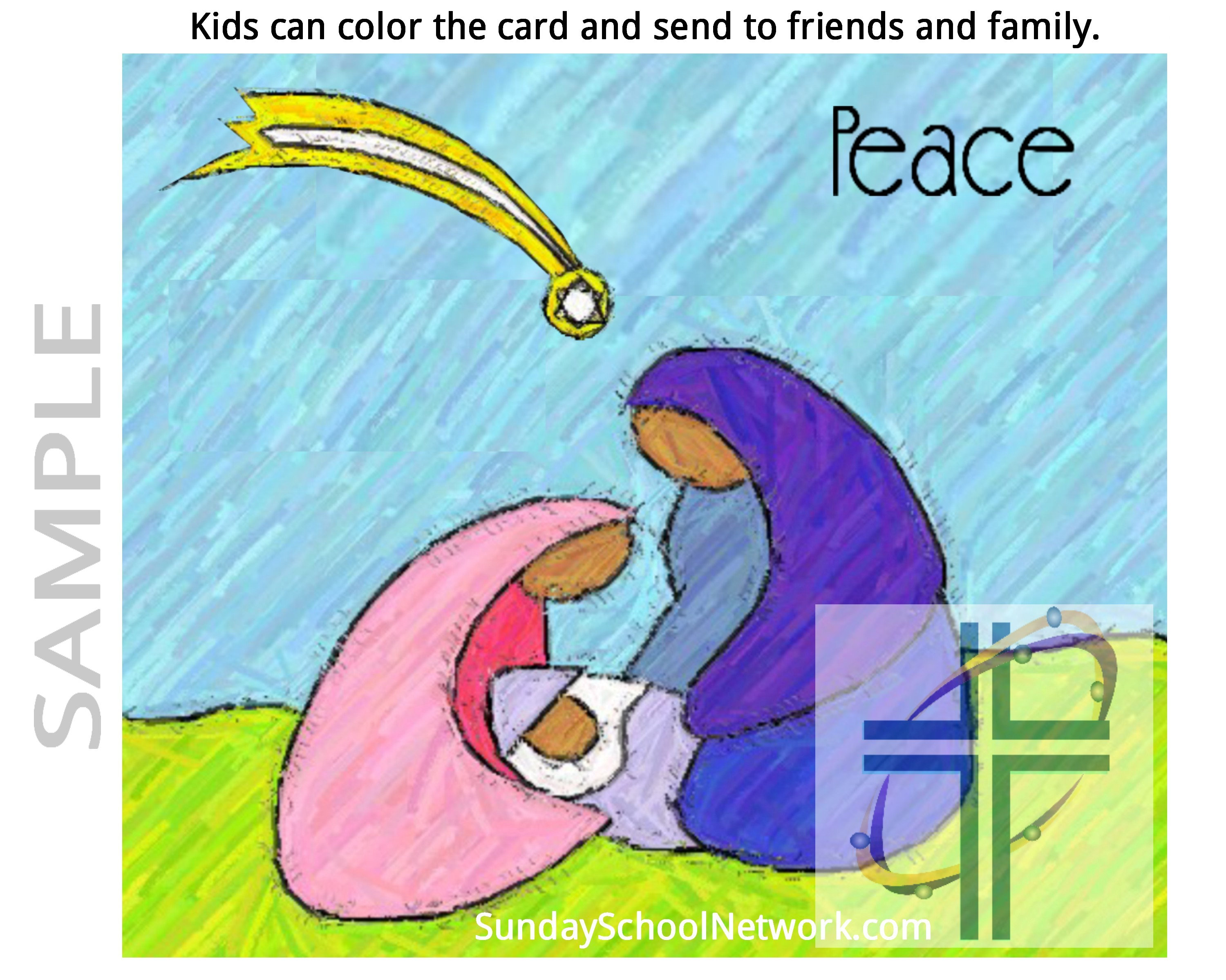 Christmas Coloring Card, DIY Nativity, Printable Bible Coloring Card ...