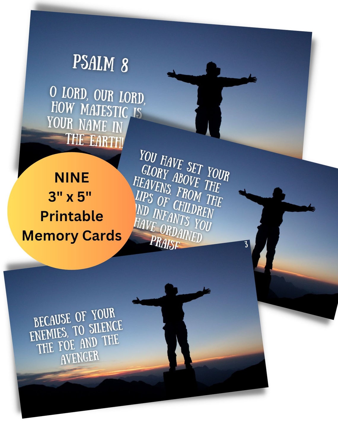 Psalm 8 Memory Cards: Bible Verse Memorization (PDF & JPG) - Etsy