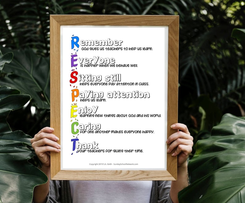 Classroom Respect Poster: Christian School Decor (digital Download) - Etsy