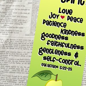 Fruit of the Spirit Bible Bookmark, Galatians 5:22-23, Children's ...