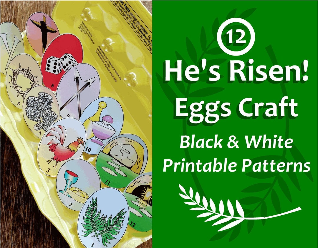 Printable Easter Eggs Resurrection Story, Holy Week Craft Activity ...