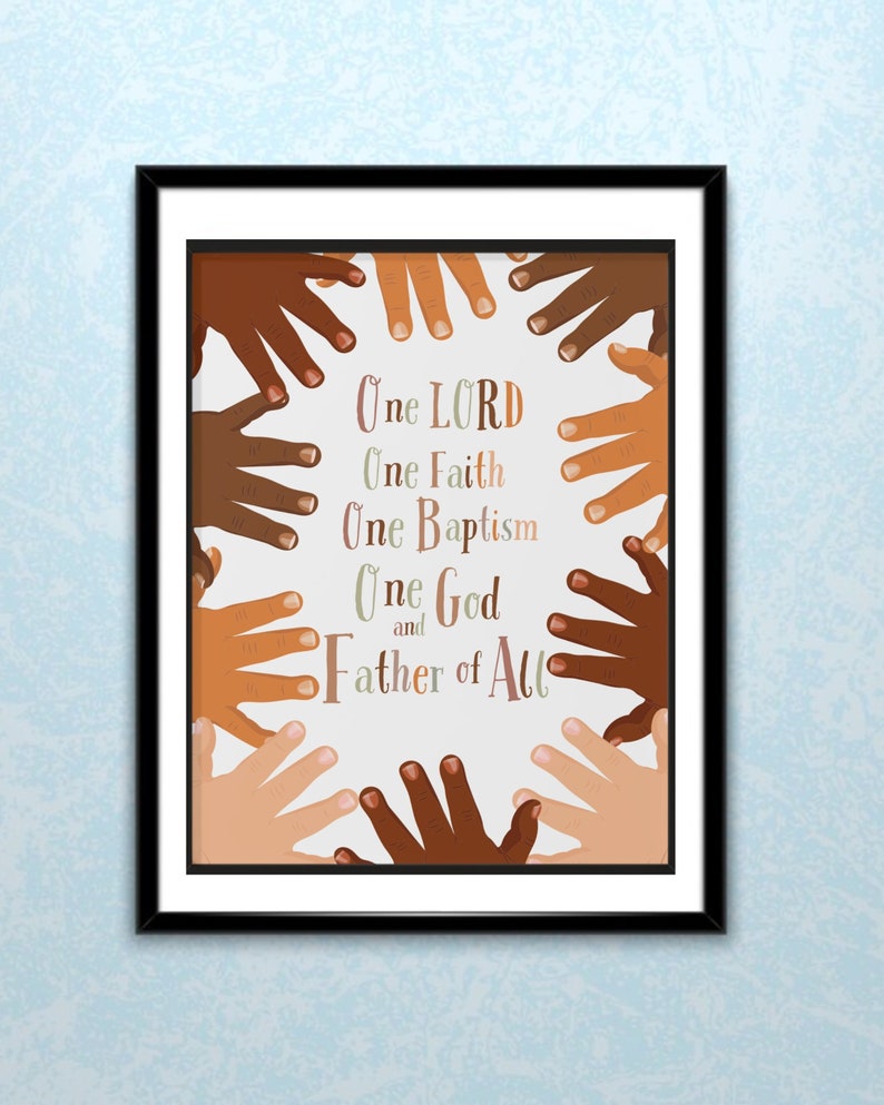 Bible Poster: One Lord One Faith One Baptism Family of God Sunday ...