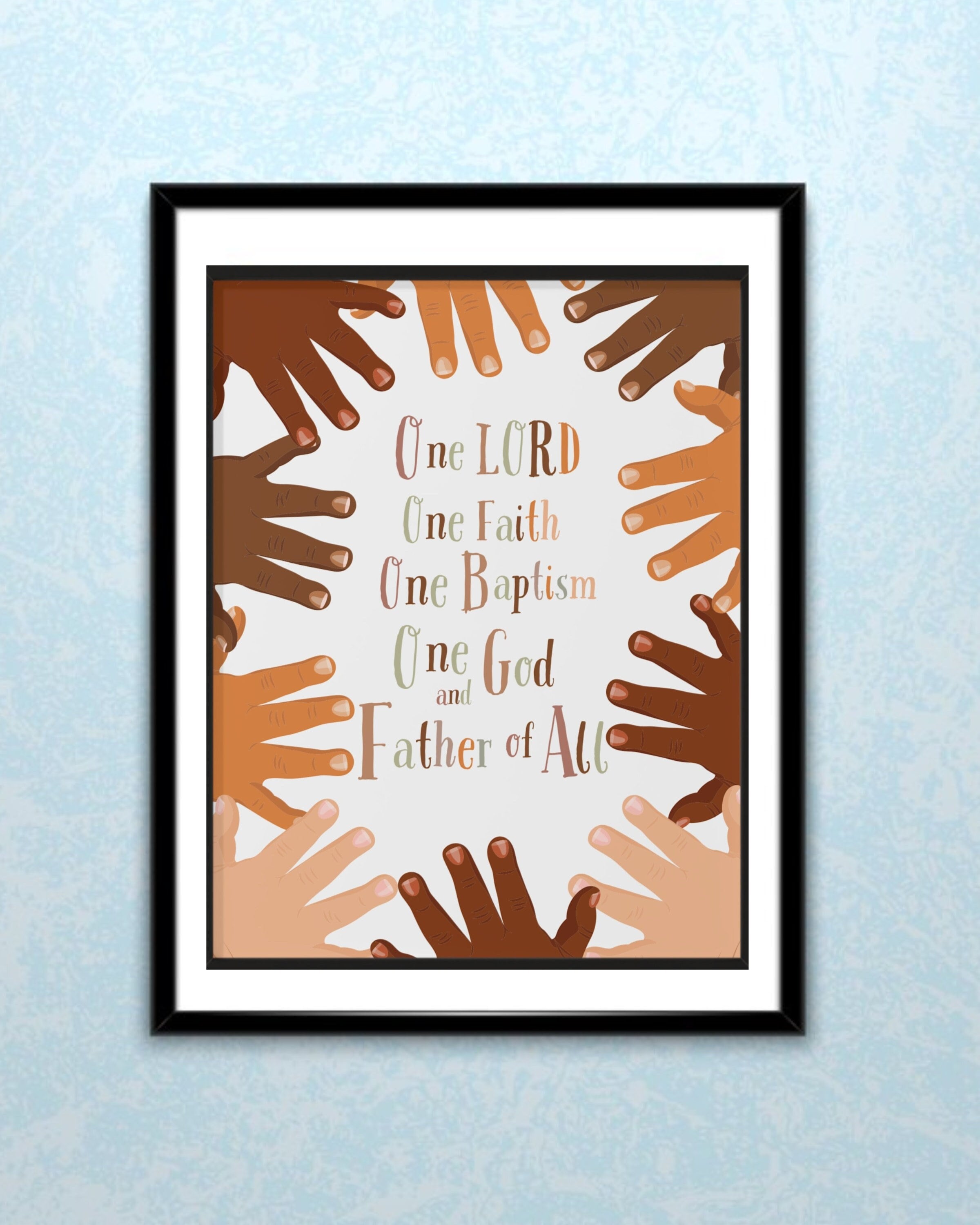 Bible Poster: One Lord One Faith One Baptism Family of God Sunday ...