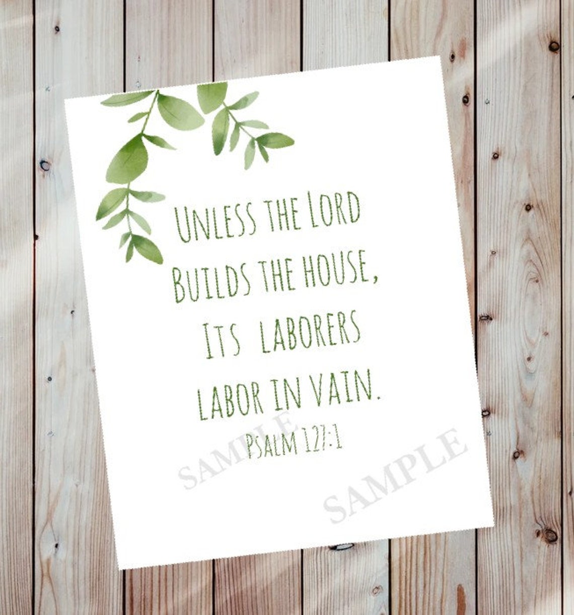 Bible Verse Printable, Psalm 127:1, Unless the Lord Builds the House ...