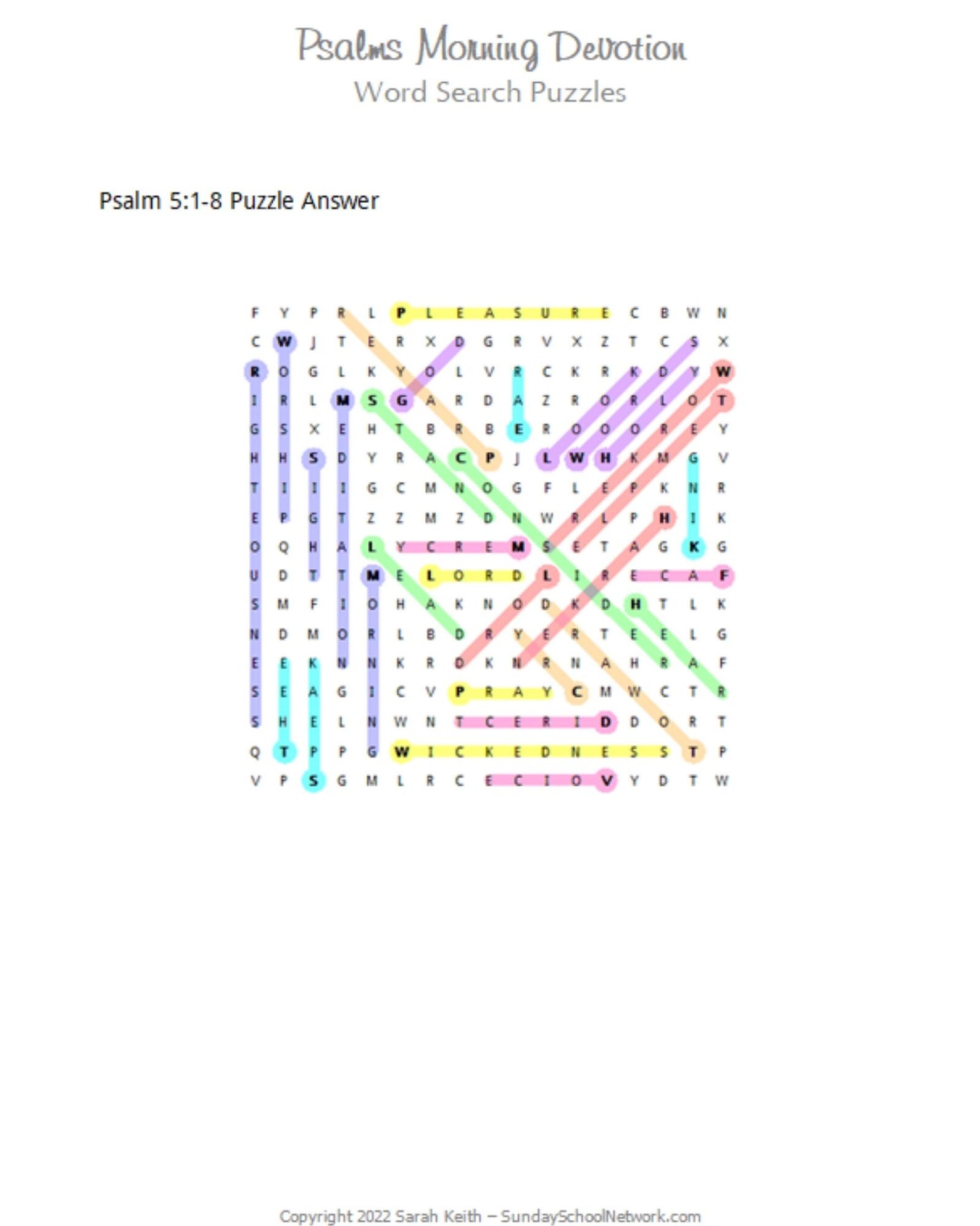 Psalms Word Search Puzzle: KJV Bible Activity (PDF Pattern) - Etsy