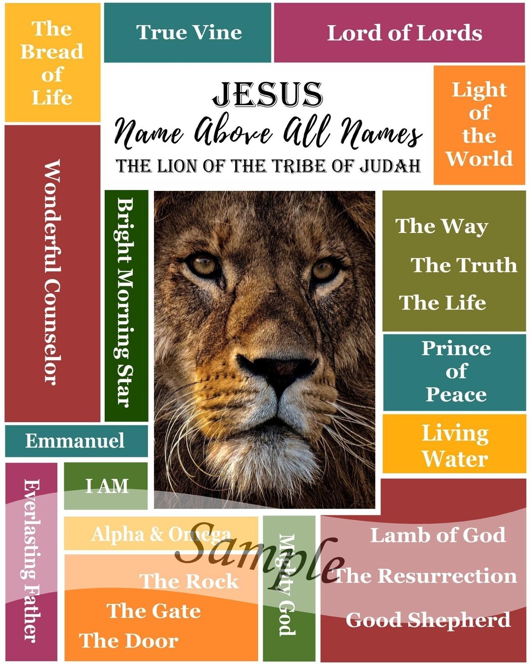 Names of God | Names of Jesus Printable Poster | Christian Print Sunday ...