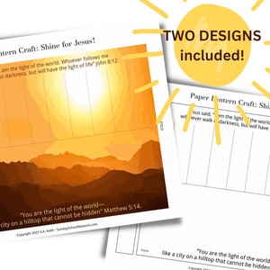 Jesus Light of the World Paper Lantern Craft: VBS Sunday School ...