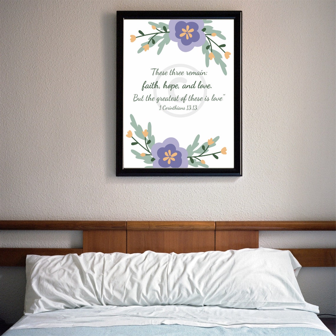 Faith Hope Love Bible Verse Printable Poster 1 Corinthians | Etsy