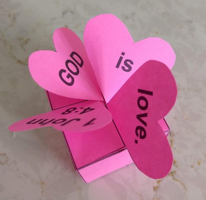 God is Love Heart Box Craft: Christian Printable (PDF Pattern) - Etsy