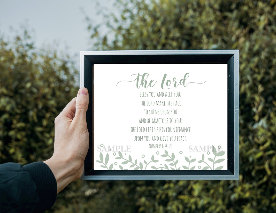 Aaronic Blessing Bible Print Numbers 6 Benediction | the Lord Bless You ...
