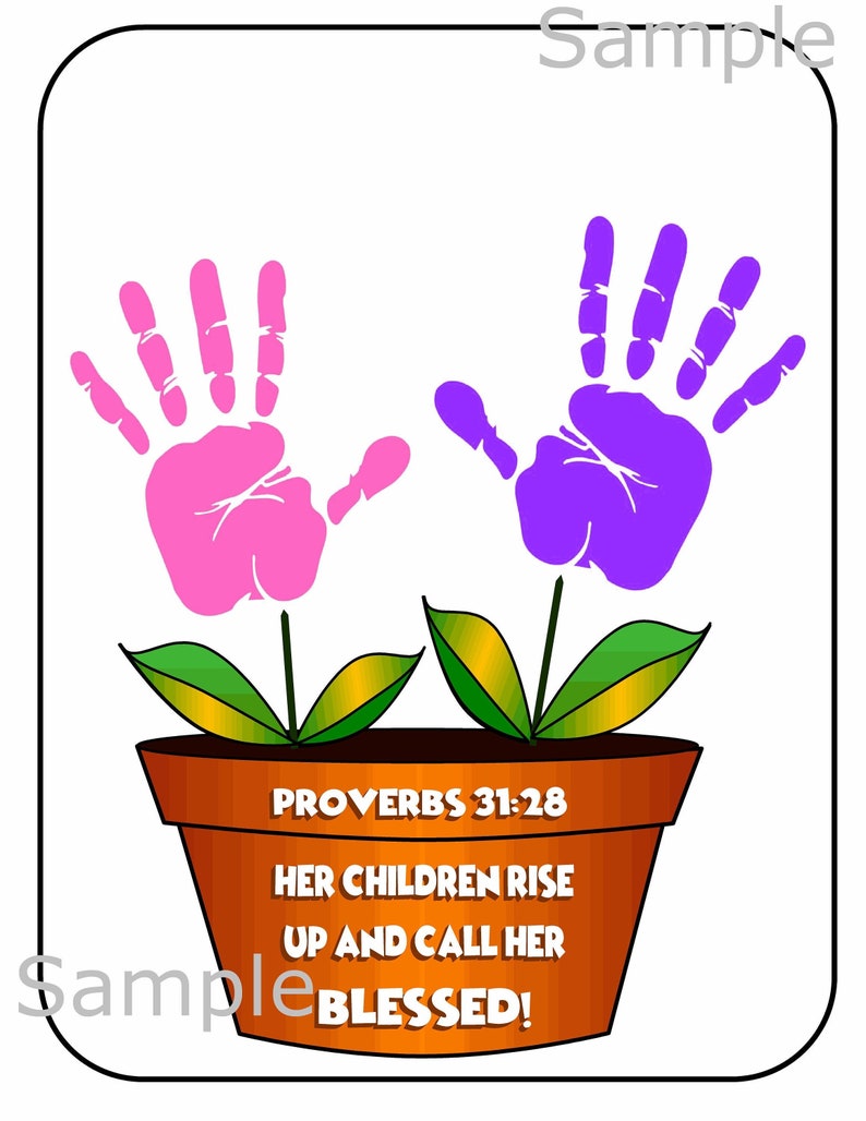 Mother's Day Handprint Craft: Proverbs 31 Bible Verse (digital PDF) - Etsy