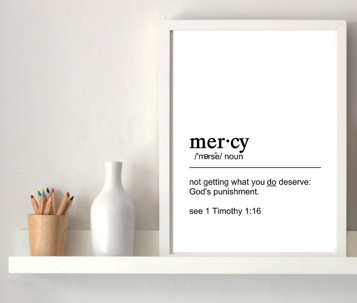 Bible Definitions GRACE and MERCY Christian Gifts Printable Wall Art ...