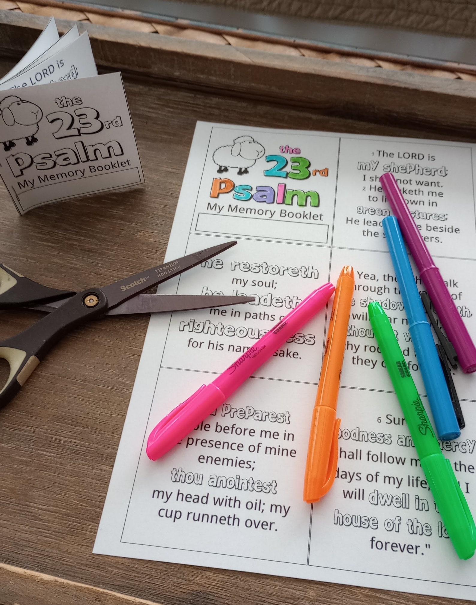 Psalm 23 Bible Memory Booklet: Sunday School Craft (PDF) - Etsy