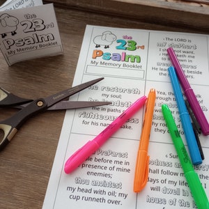 Psalm 23 Bible Memory Booklet: Sunday School Craft (PDF) - Etsy