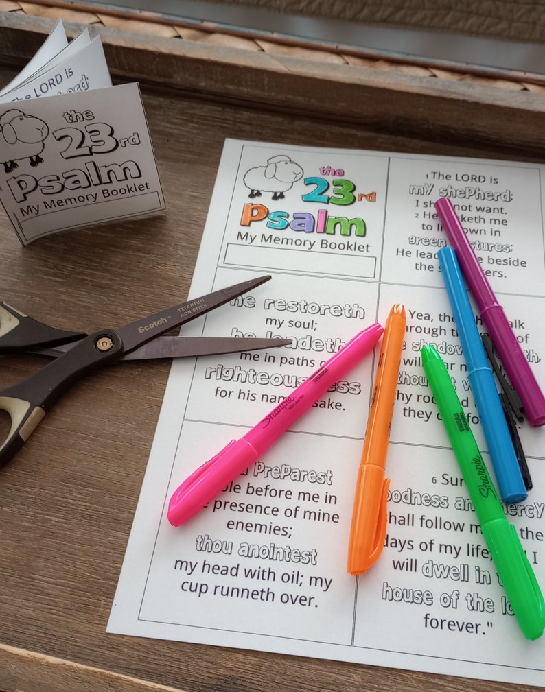 Psalm 23 Bible Memory Booklet: Sunday School Craft (PDF) - Etsy