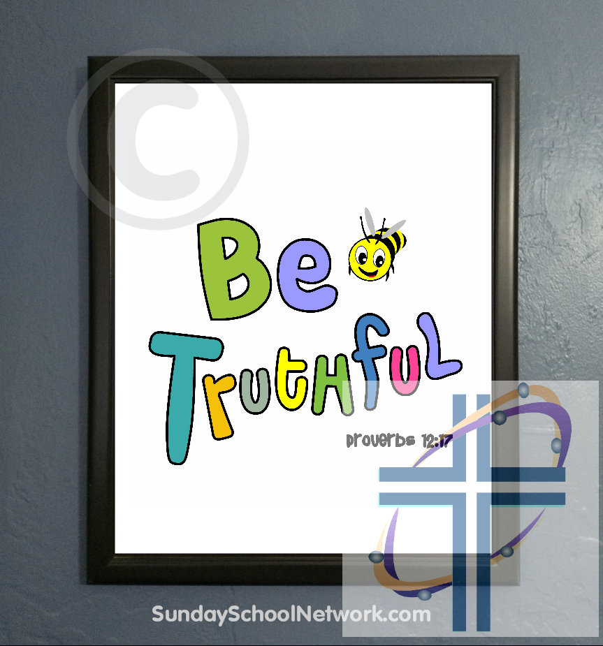 Be Truthful Bible Verse Printable Poster, Speak Truth Classroom Wall ...