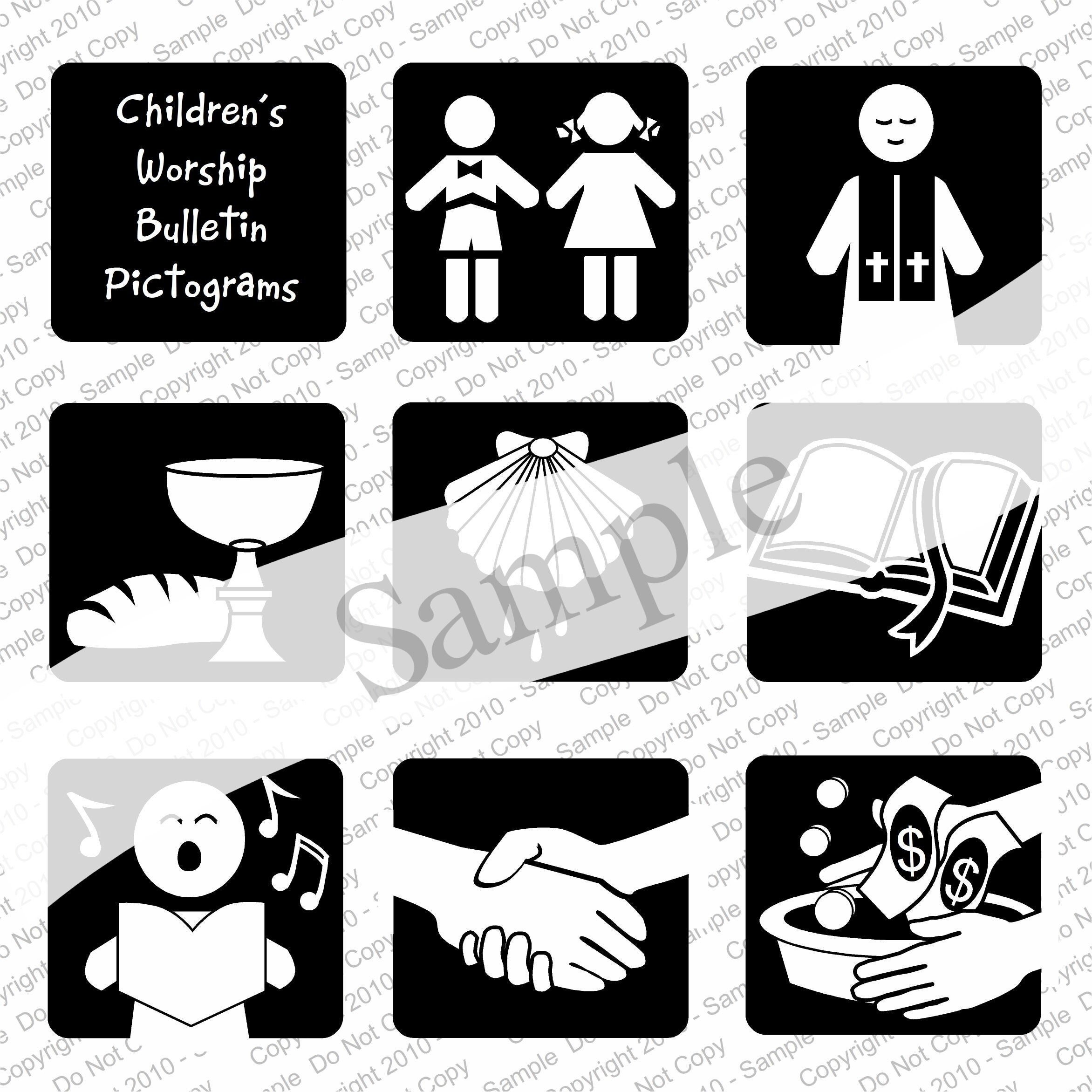 Children's Worship Bulletin Pictograms: Kid-friendly Church Guide (PDF ...