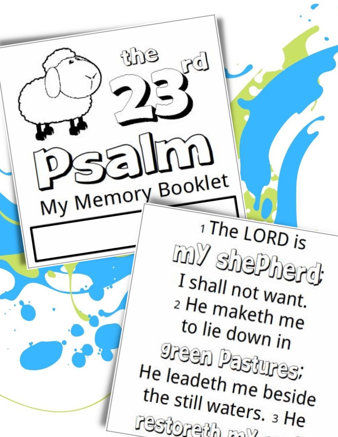 Psalm 23 Bible Memory Booklet: Sunday School Craft (PDF) - Etsy