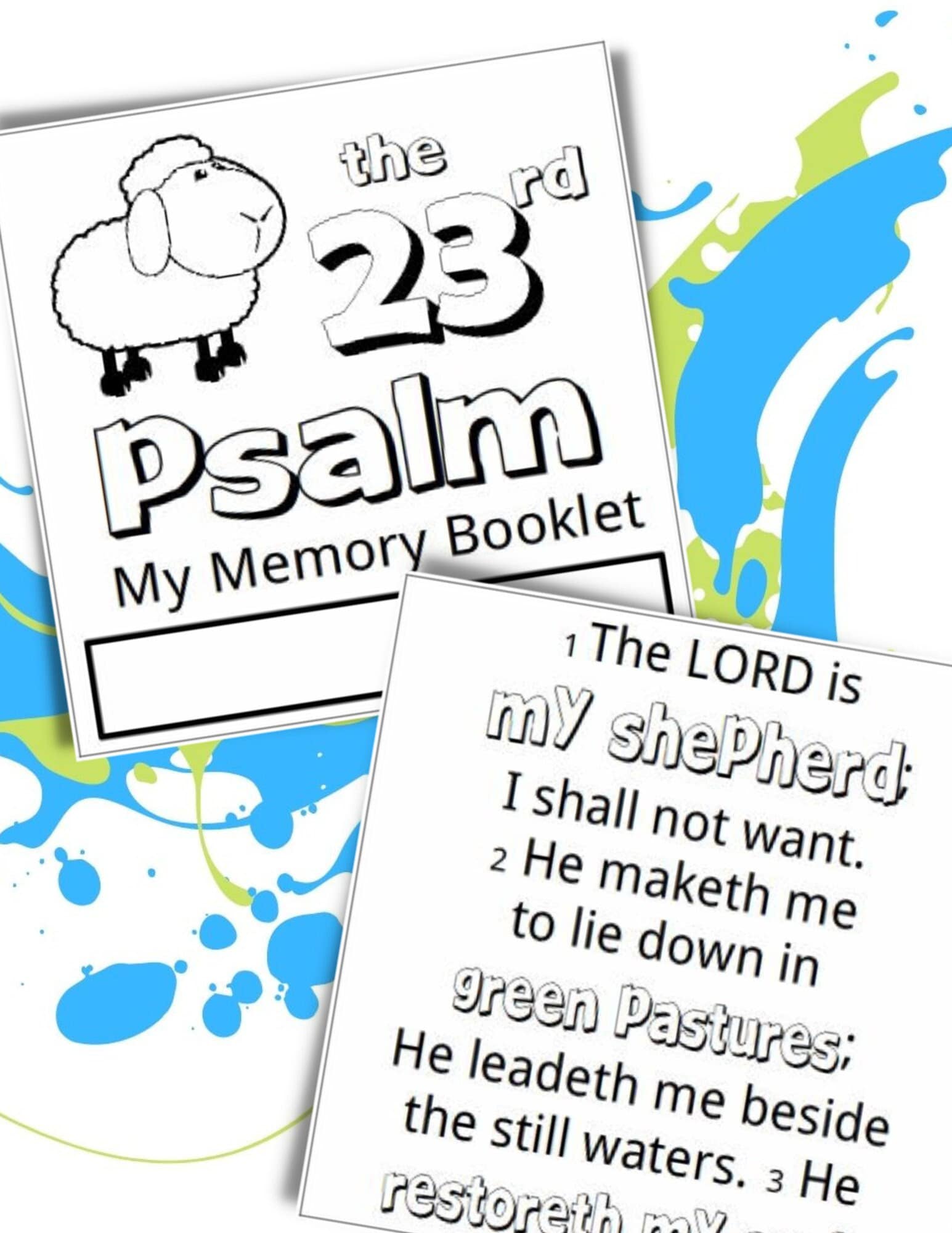 Psalm 23 Bible Memory Booklet: Sunday School Craft (PDF) - Etsy