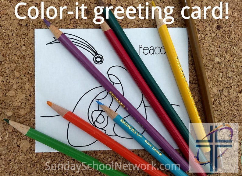 Christmas Coloring Card, DIY Nativity, Printable Bible Coloring Card ...