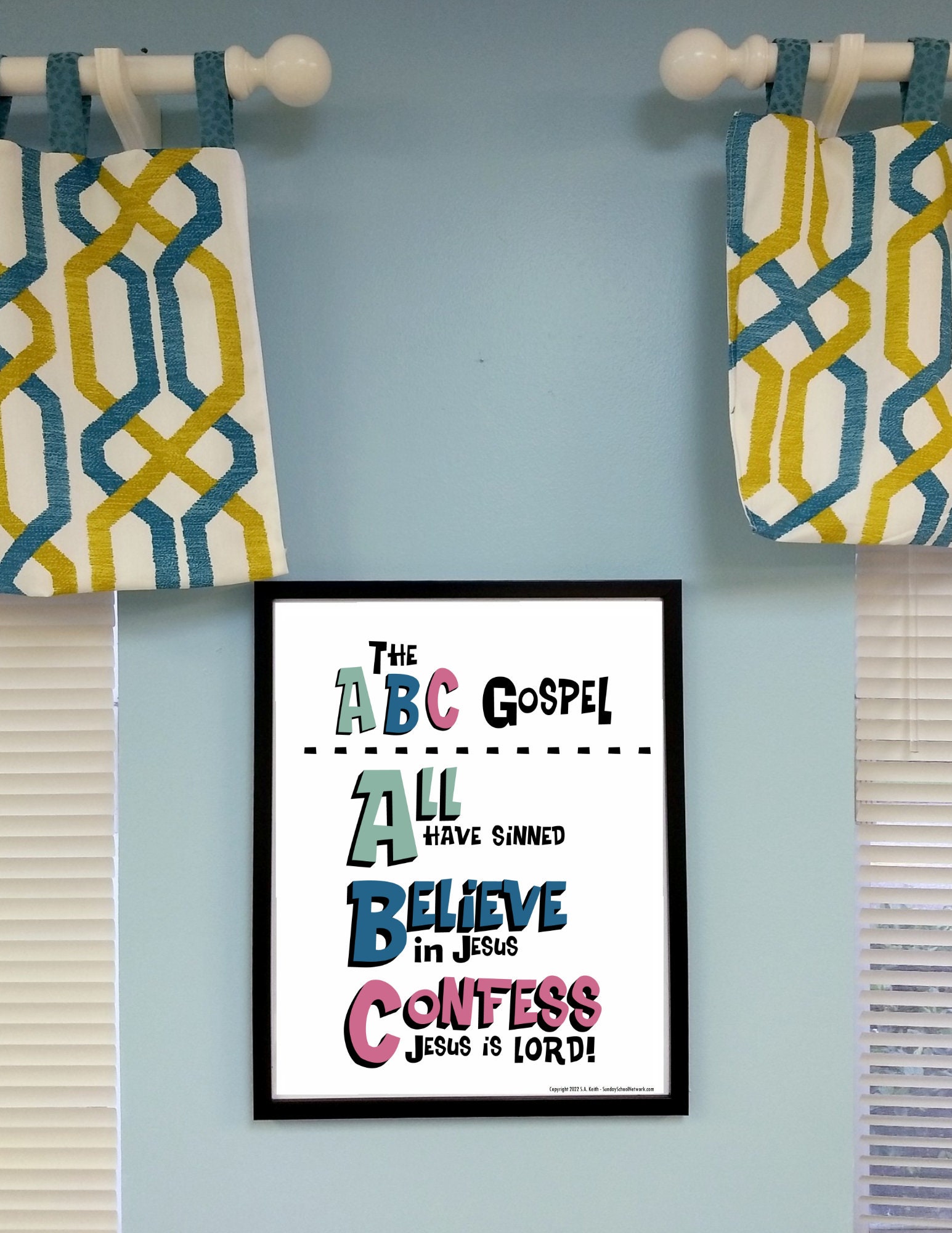 A-B-C Gospel Christian Poster Evangelism Printable Wall Art for Kids ...