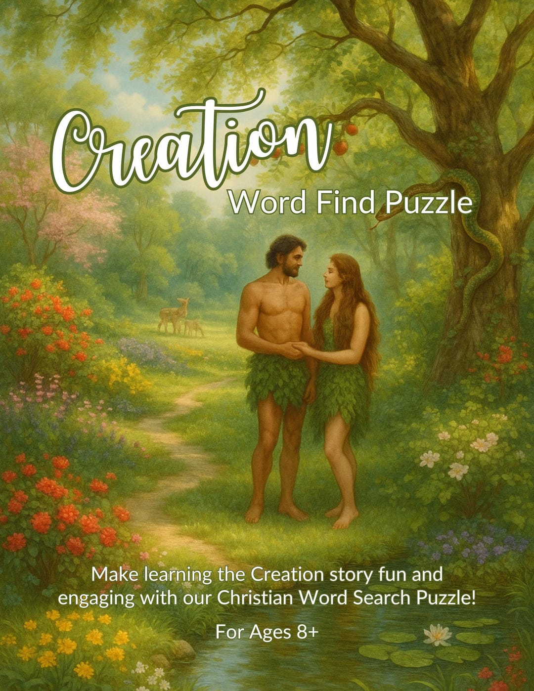 Creation Bible Word Search Puzzle | Adam & Eve, Garden of Eden Activity ...