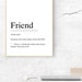 Friend Definition Poster, Friendship Gift, Friends Gift, Friend Wall ...