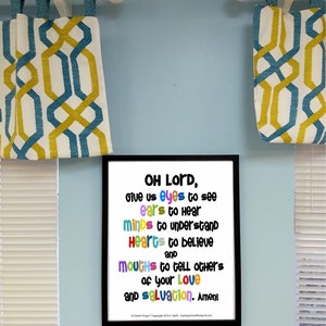 Prayer for Children Printable Poster: Sunday School Classroom Decor ...