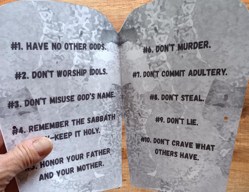 Ten Commandments Tablet Craft: DIY Bible Lesson, Sunday School (PDF ...