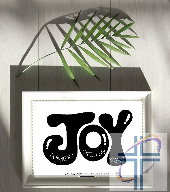 JOY Christian Bible Verse Poster: Church Nursery Decor (digital ...