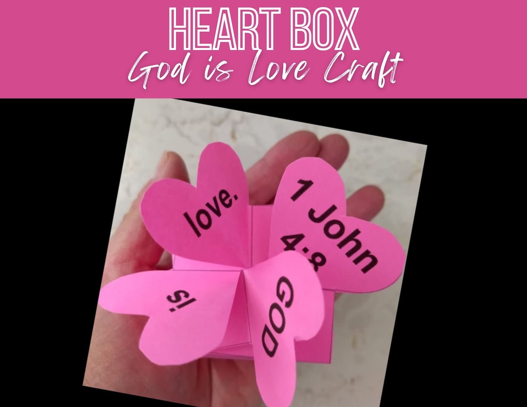 God is Love Heart Box Craft: Christian Printable (PDF Pattern) - Etsy