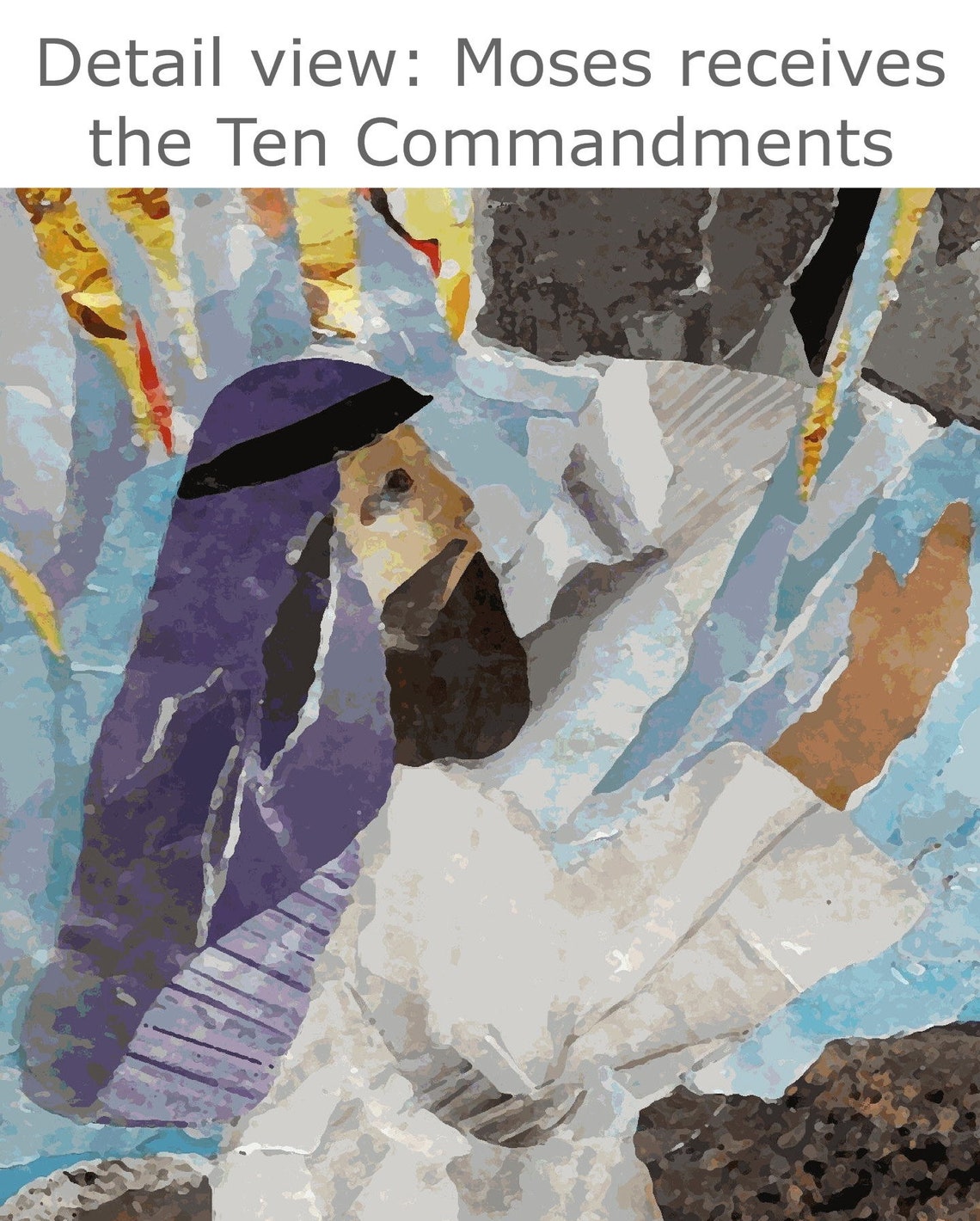 Ten Commandments Art Print: Moses, Torn Paper Collage (digital Download ...