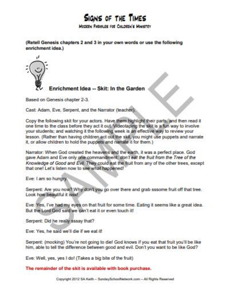 Gospel Street Sign Lessons: Children's Ministry Parables (PDF Download ...
