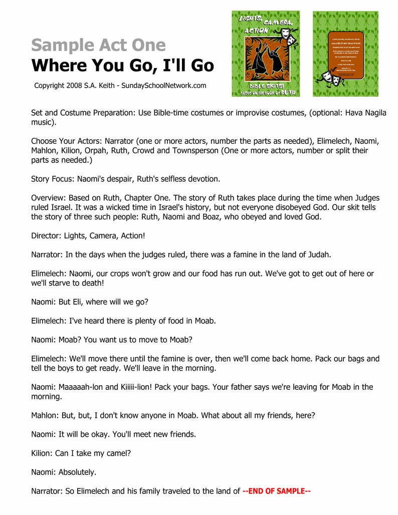 Bible Skits Book of Ruth | Children's Ministry | Quick Bible Dramas ...