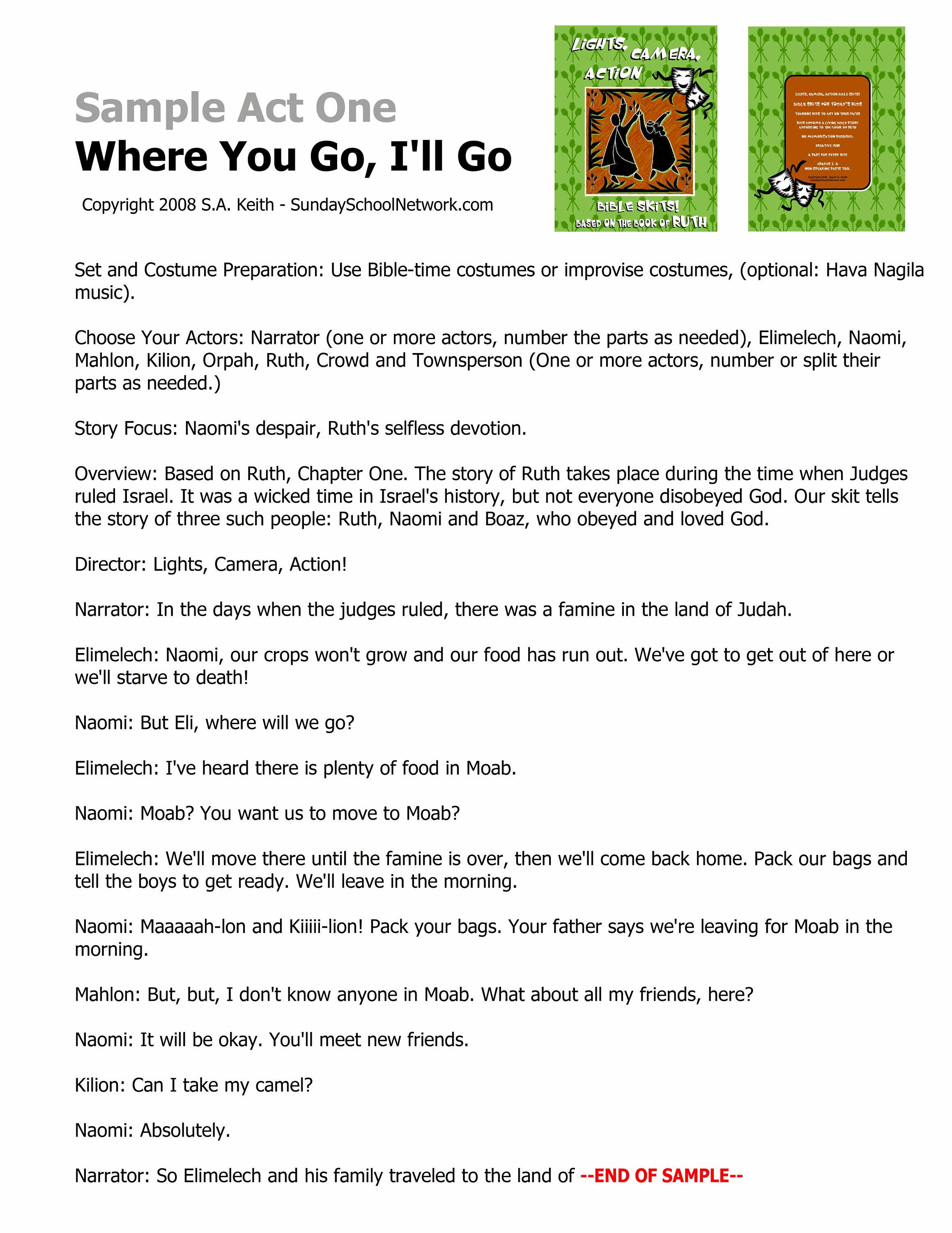 Bible Skits Book of Ruth | Children's Ministry | Quick Bible Dramas ...